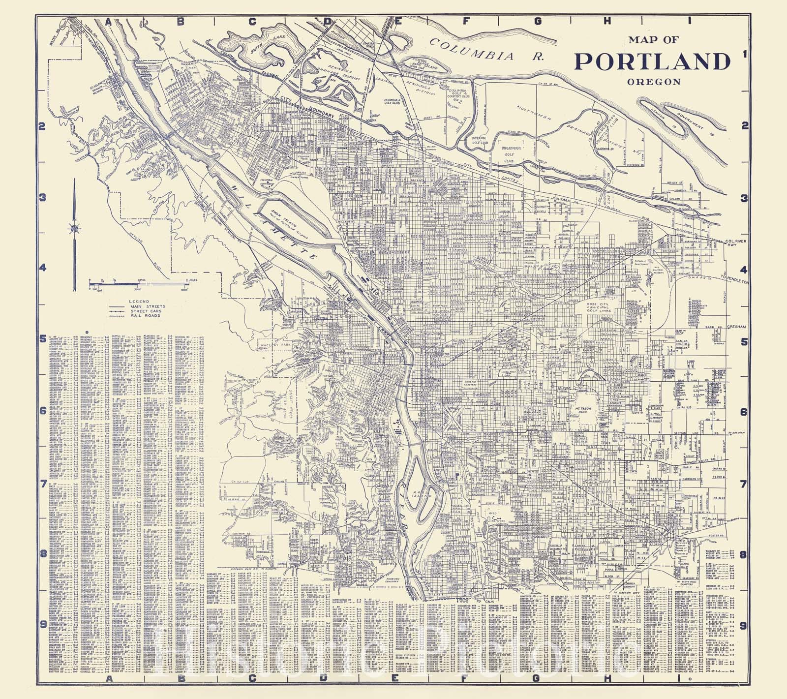 Historic Map : Thomas Bros. Map of Portland Oregon, 1920, Thomas Broth ...