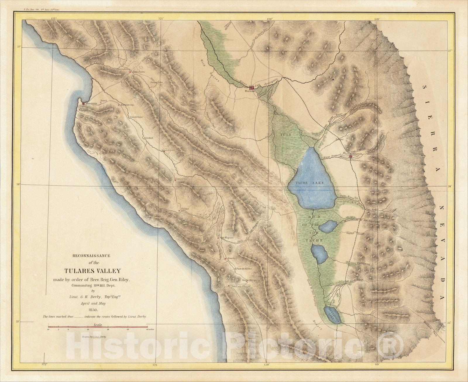 Historic Map : Reconnaissance of the Tulares Valley made by order of B ...