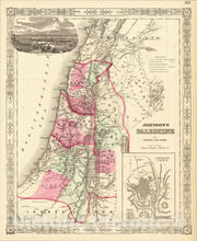 Historic Map : Johnson's Palestine, 1863, Alvin Jewett Johnson, Vintag ...