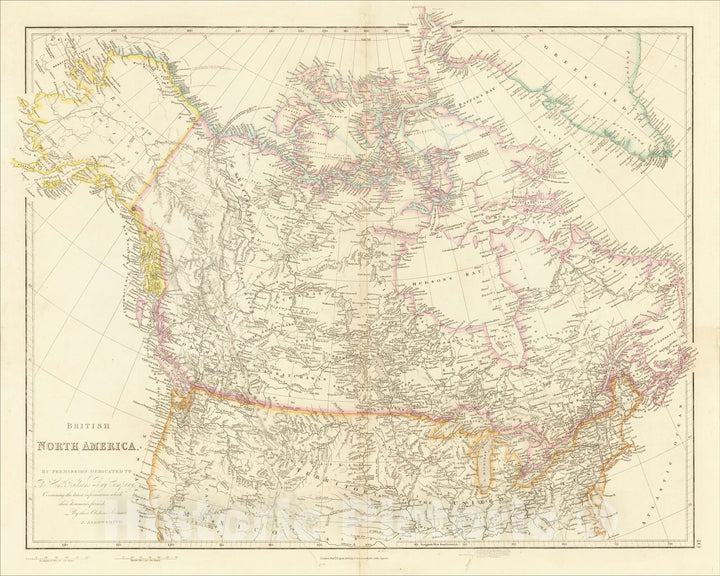 Historic Map : British North America. By Permission Dedicated to The H ...