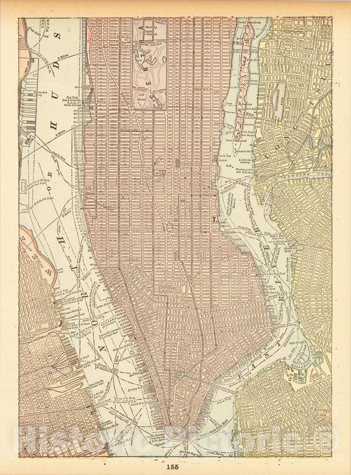 Historic Map : [Manhattan], 1890, People's Publishing Co., Vintage Wal ...