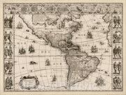 Historic Map : Americae Nova Tabula, 1617, , Vintage Wall Art – Historic Pictoric