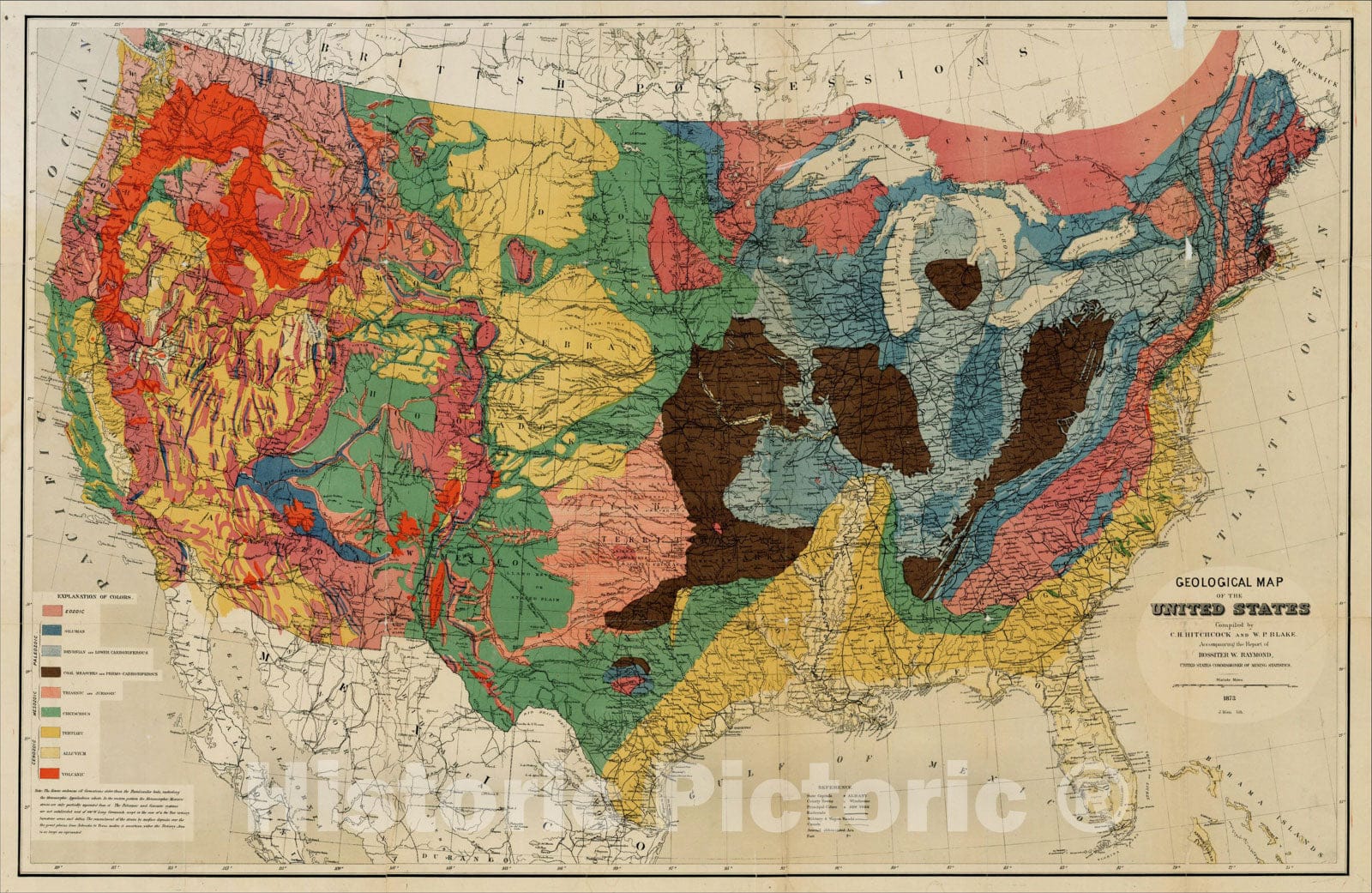 Historic Map : Geological Map of the United States Compiled by C. H. H ...