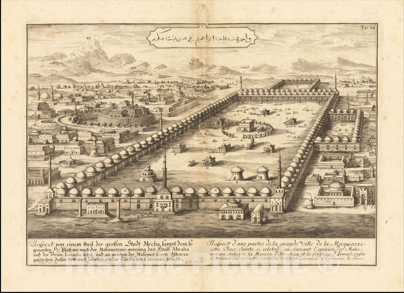 Historic Map : [Mecca], 1725, Johann Bernhard Fischer von Erlach, Vint ...