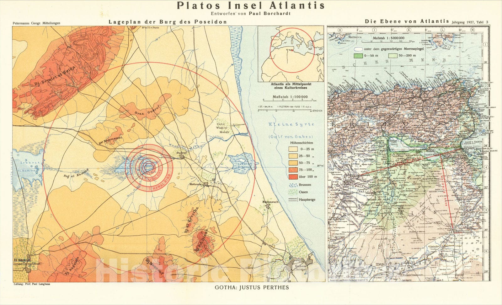 Historic Map : Plato Insel Atlantis, , 0, Vintage Wall Art – Historic ...