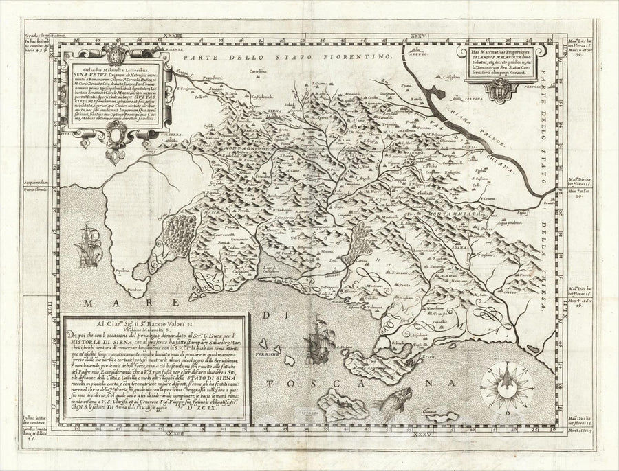 Historic Map : Sena Vetus Originem ab Hetrusci incrementu a Romanoram ...