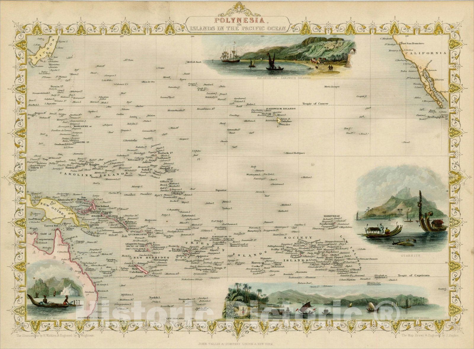 Historic Map : Polynesia, or Islands In the Pacific Ocean, 1851, John ...