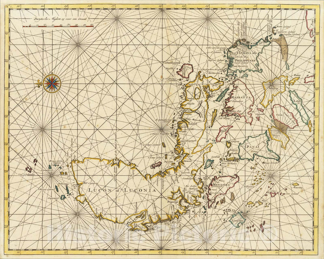 Historic Map : (Philippine Islands) Lucon of Luconia, 1724, Francois V ...