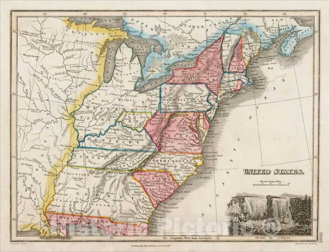 Historic Map : United States [Franklinia], 1810, John Thomson, v2, Vin ...