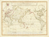 Historic Map : A New General Chart of the World, 1787, William Faden ...