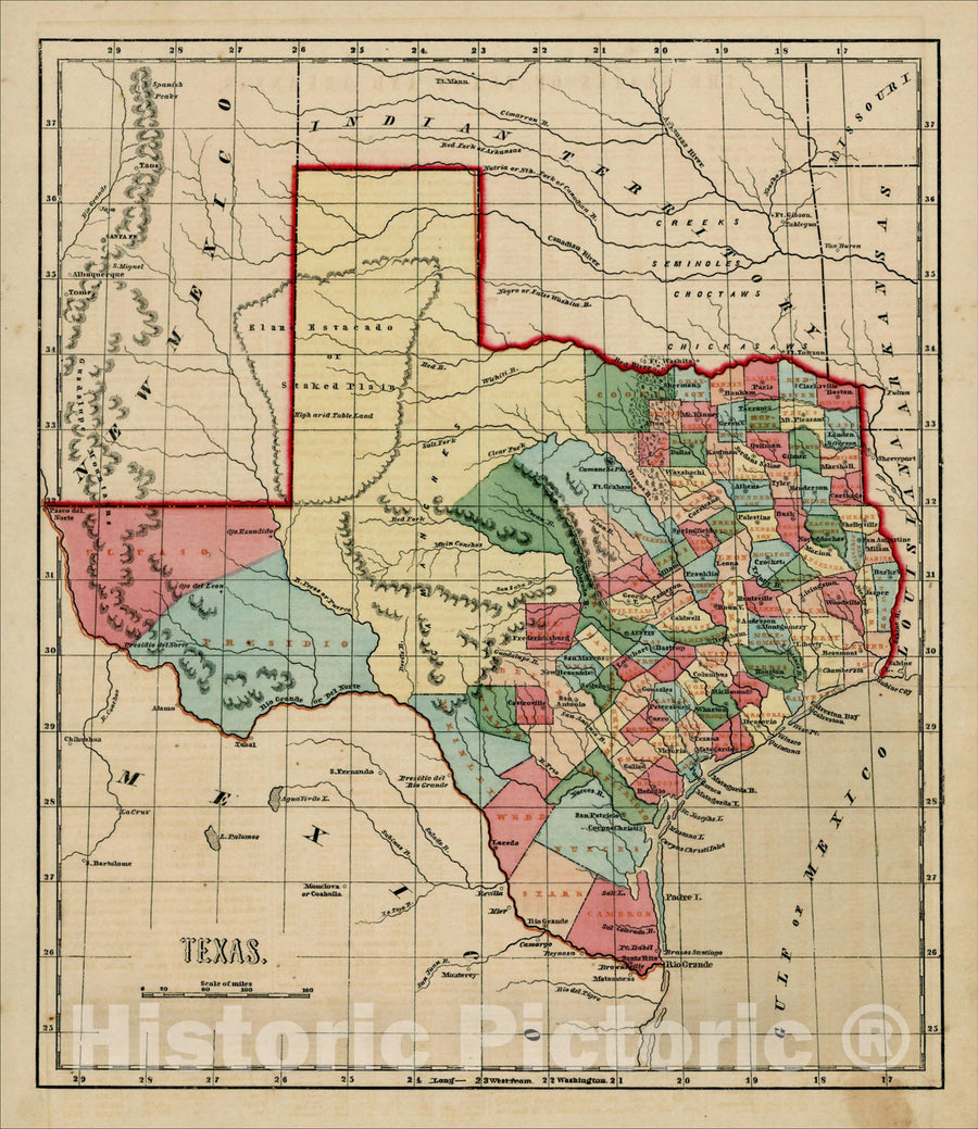 Historic Map : Texas, 1856, Sidney Morse, Vintage Wall Art – Historic ...