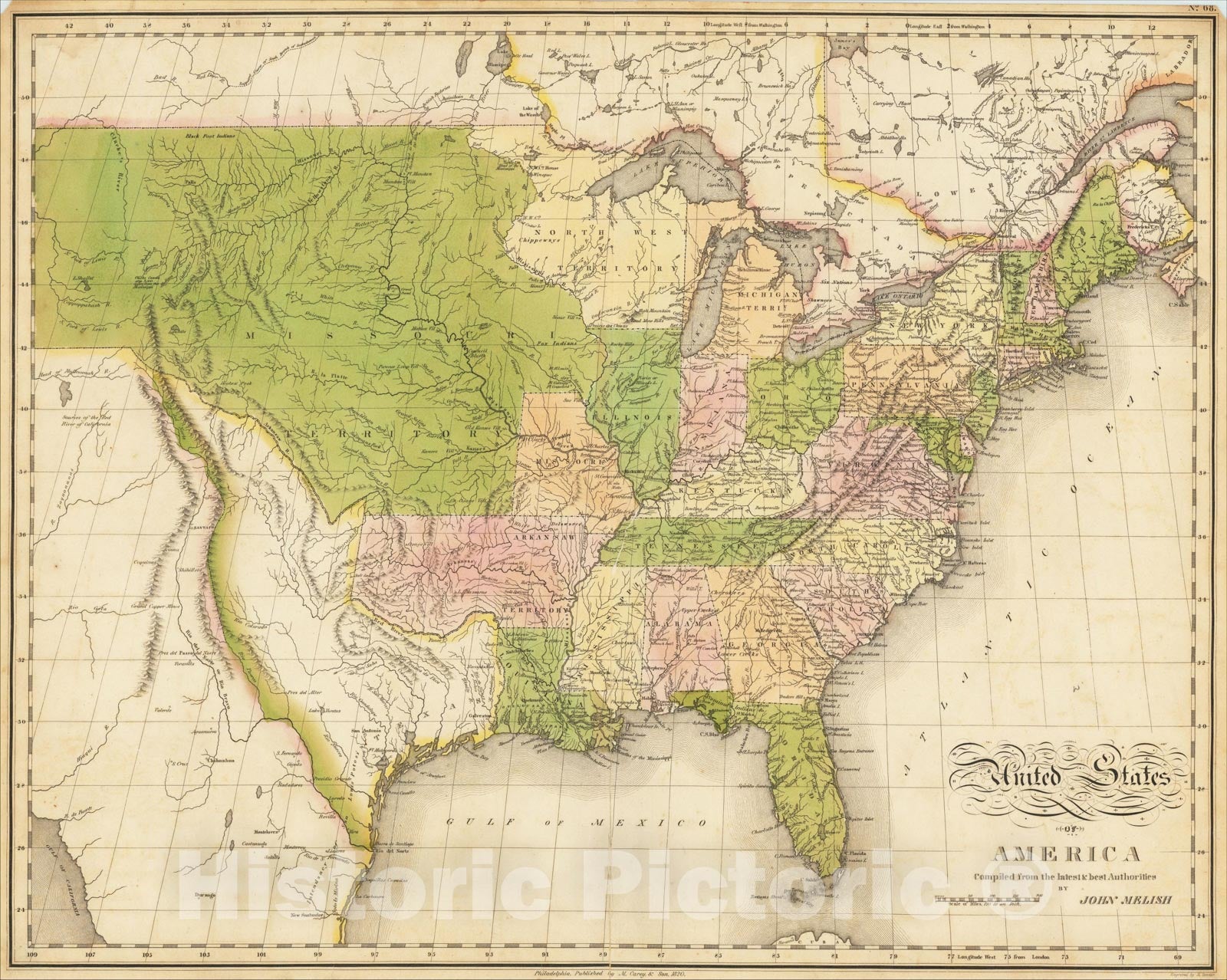 Historic Map : United States Of America Compiled From the latest and b ...
