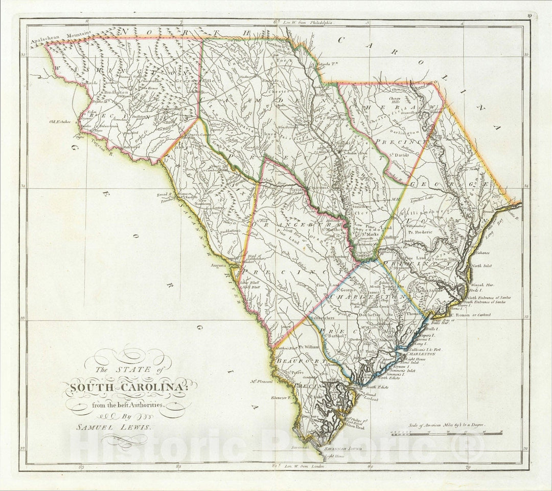 Historic Map : The State of South Carolina from the best Authorities b ...
