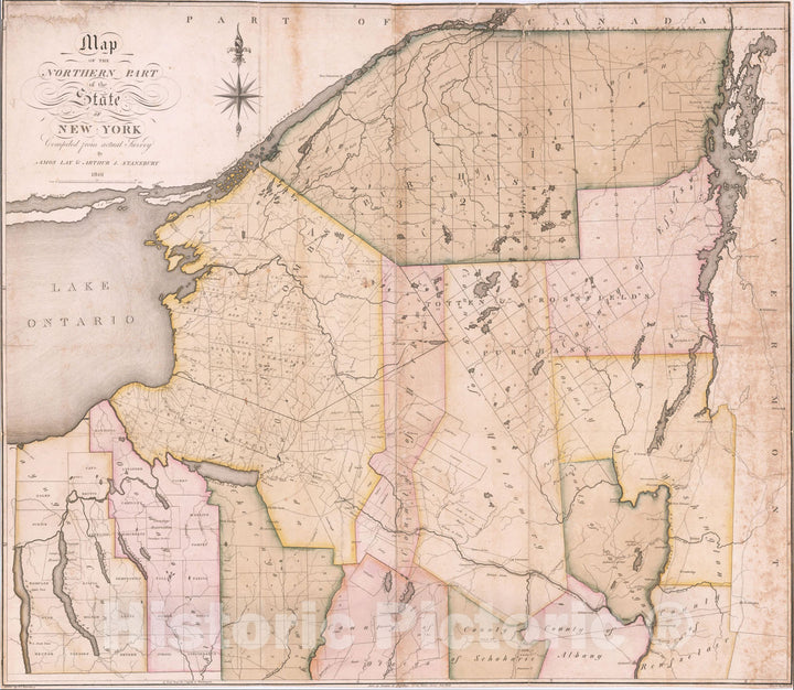 Historic Map : Map of the Northern Part of the State of New York Compi ...