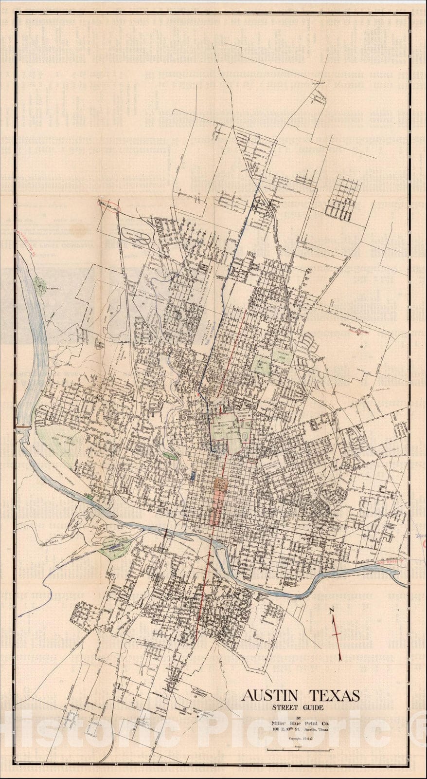 Historic Map : Austin Texas Street Guide, 1946, 1947, Miller Blue Prin ...