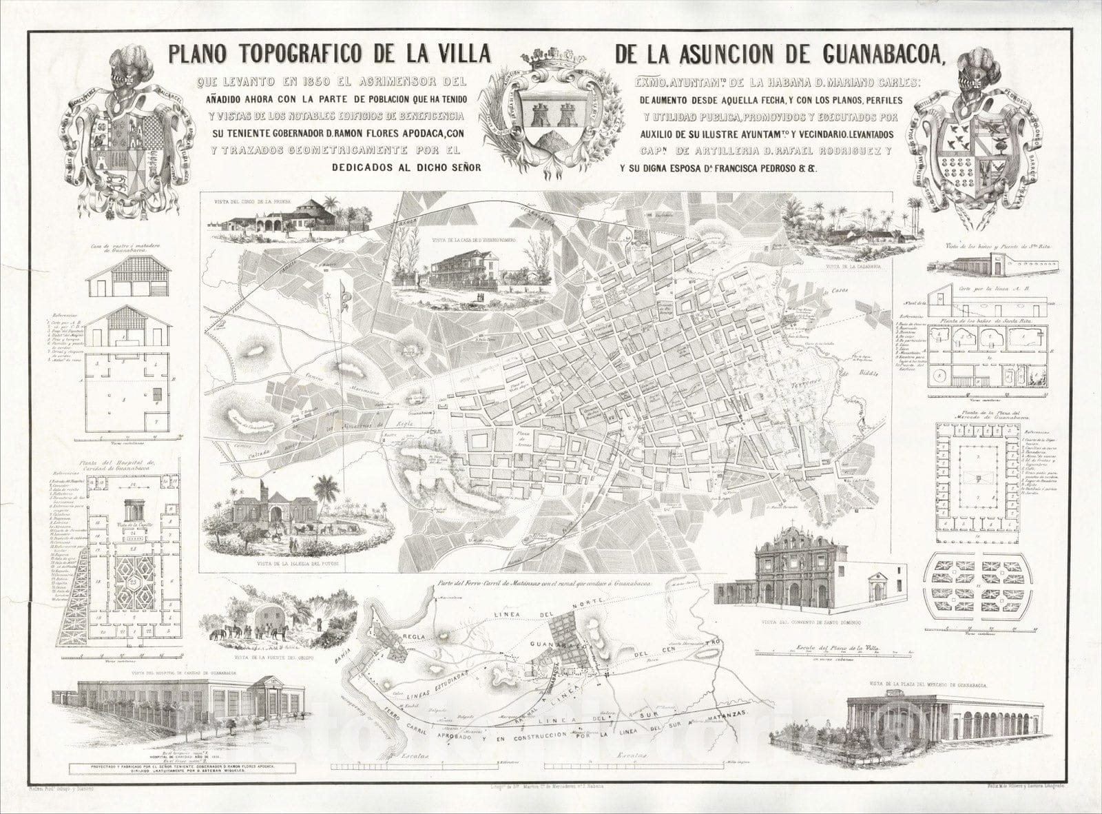 Historic Map : Plano Topografico de la Villa de la Asuncion de Guanaba ...