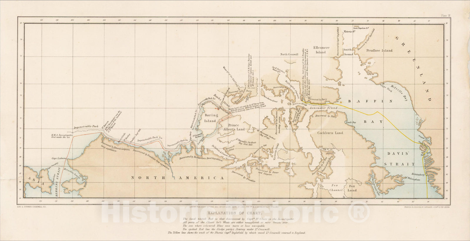 Historic Map : [Chart of the Northwest Passage Showing the Route of th ...