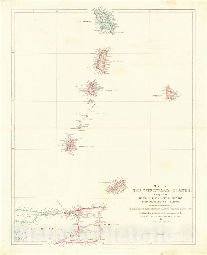 Historic Map : Map of The Windward Islands; Comprising Barbados, St. V ...