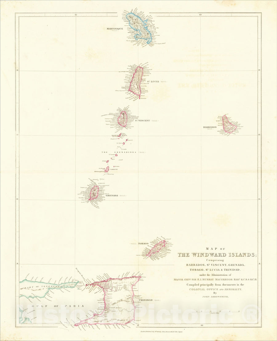 Historic Map : Map of The Windward Islands; Comprising Barbados, St. V ...