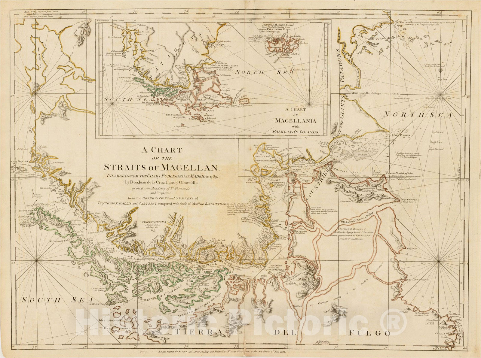 Historic Map : A Chart of the Straits of Magellan Inlarged from the Ch ...
