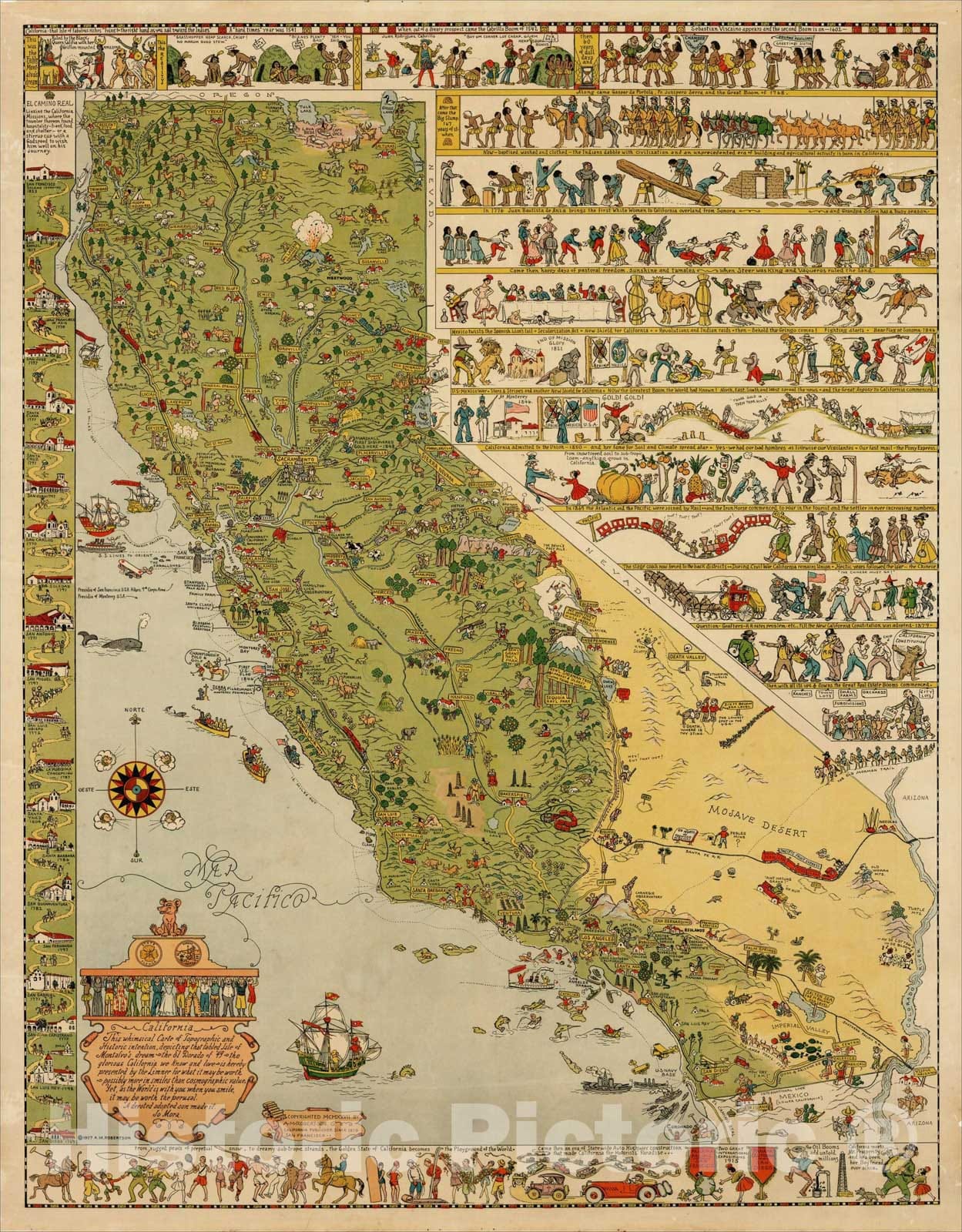 Historic Map : California. Carte of Topographic depicting that fabled ...