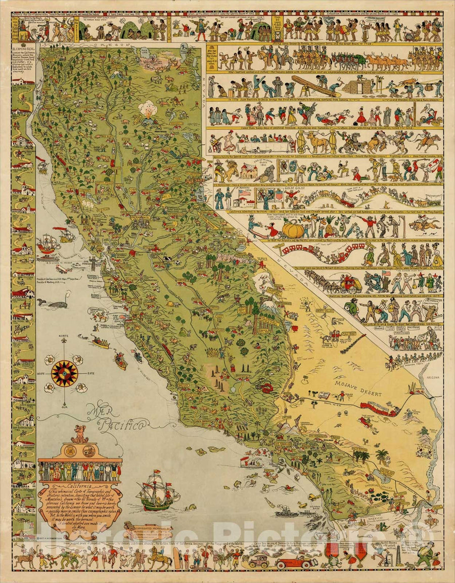 Historic Map : California. Carte of Topographic depicting that fabled ...