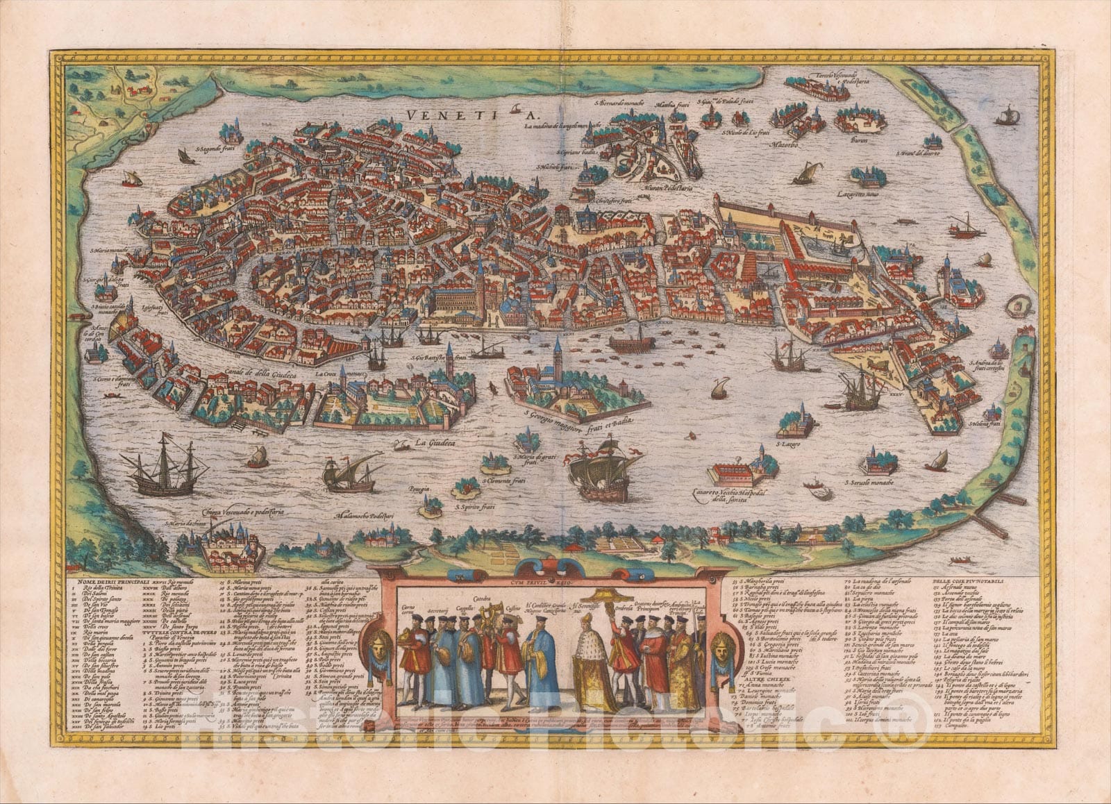 Historic Map : Venetia, 1572, Georg Braun, v3, Vintage Wall Art ...