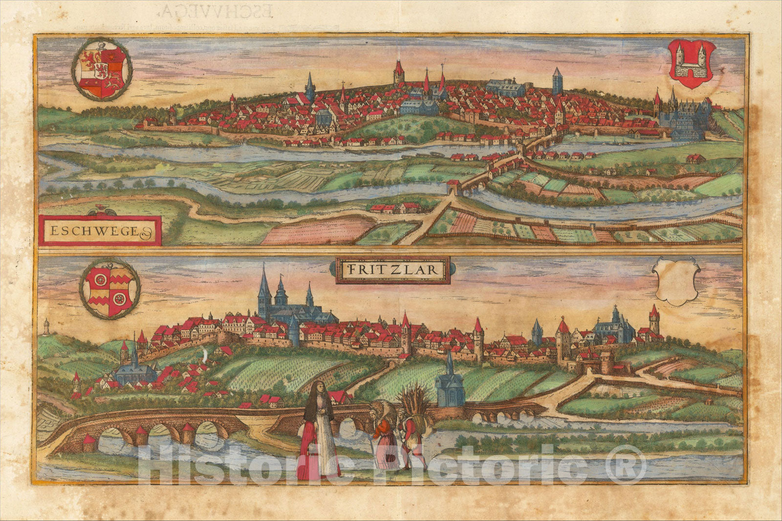 Historic Map : Eschwege with Fritzlar, c1575, , Vintage Wall Art ...