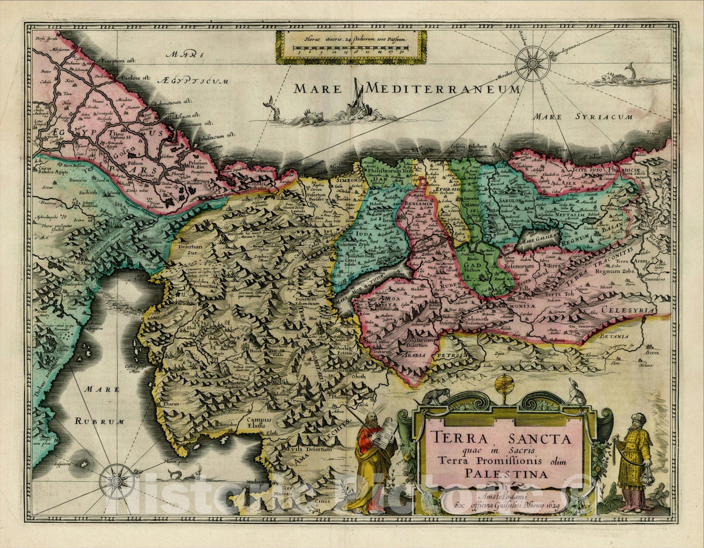Historic Map : Terra Sancta quae in Sacris Terra Promissionis Olim Pal ...