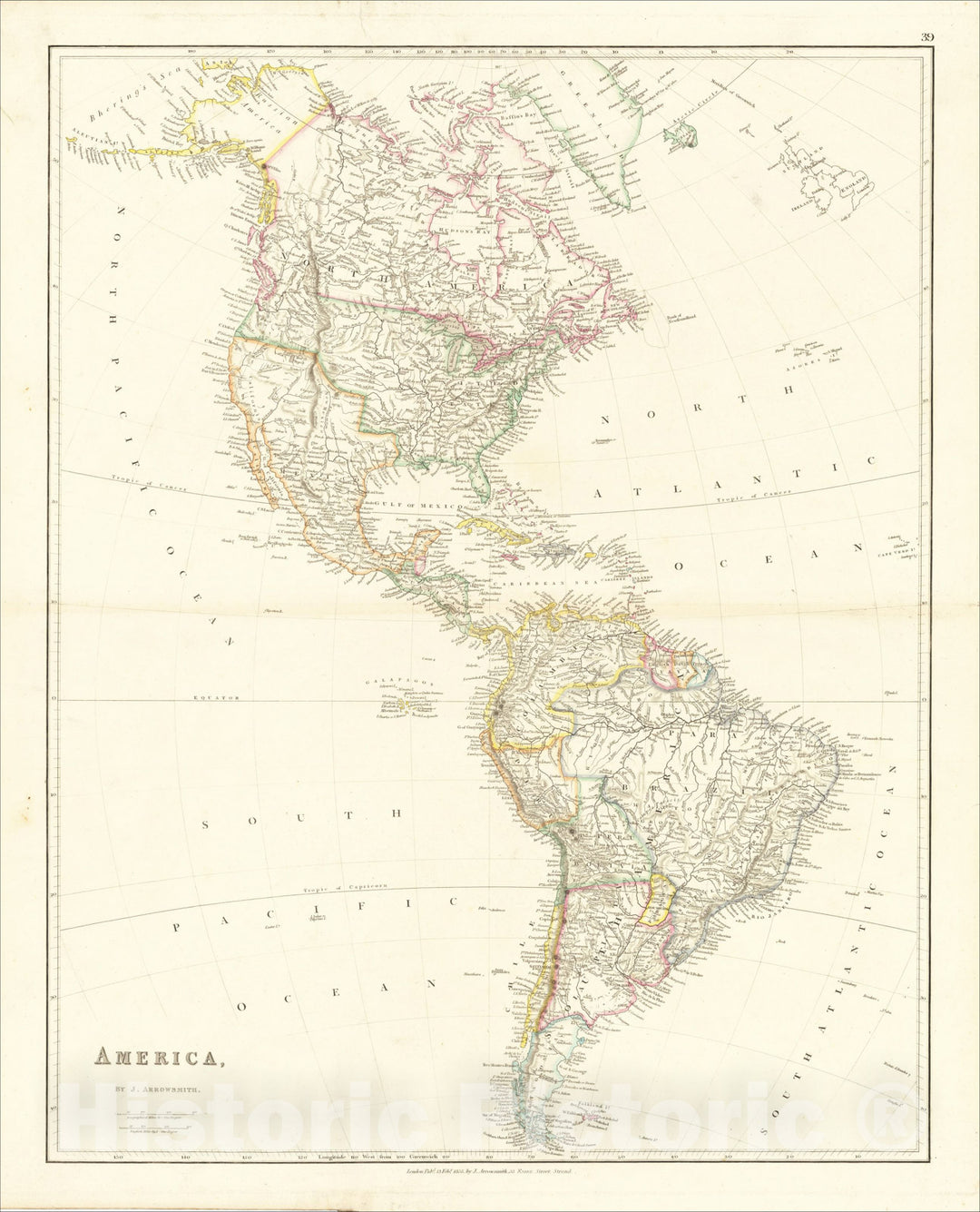 Historic Map : America, 1835, John Arrowsmith, Vintage Wall Art ...