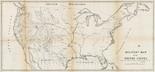 Historic Map : Military Map of the United States prepared in the Offic ...