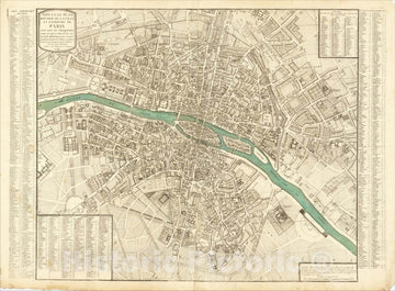 Historic Map : Nouveau Plan Routier de la Ville et Faubourg de Paris a ...