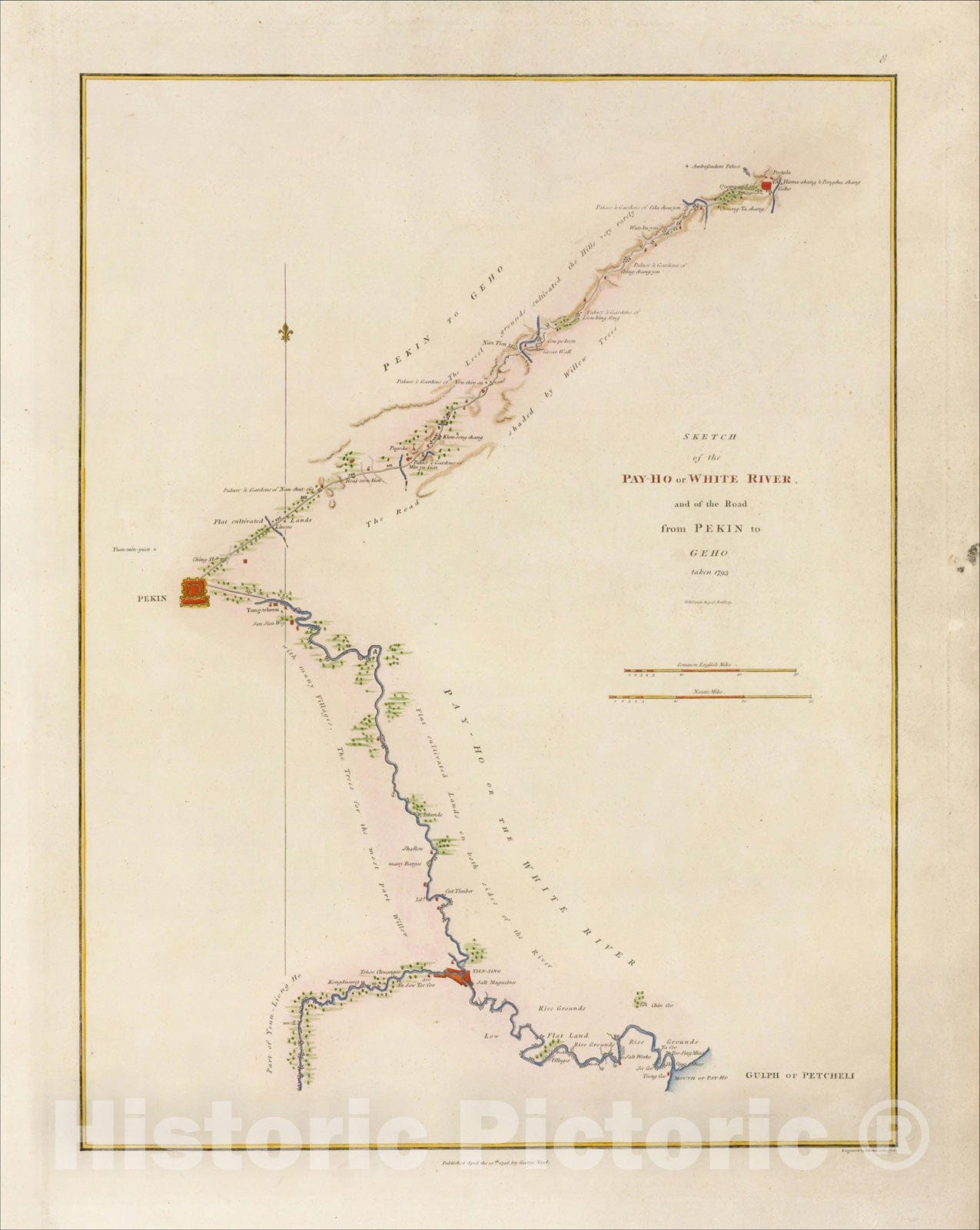 Historic Map : Sketch of the Pay-Ho or White River and of the Road fro ...