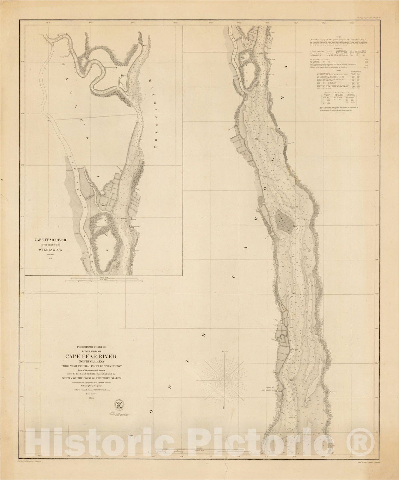 Historic Map : Preliminary Chart of Lower Part of Cape Fear River From ...