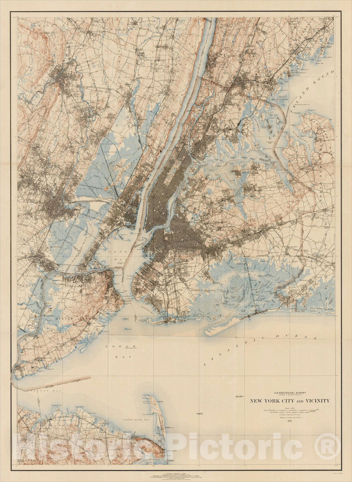 Historic Map : New York City and Vicinity, 1901, 1901, , Vintage Wall ...