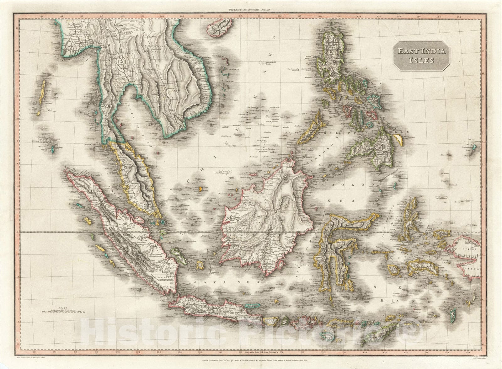 Historic Map : East India Isles, 1813, John Pinkerton, v2, Vintage Wal ...