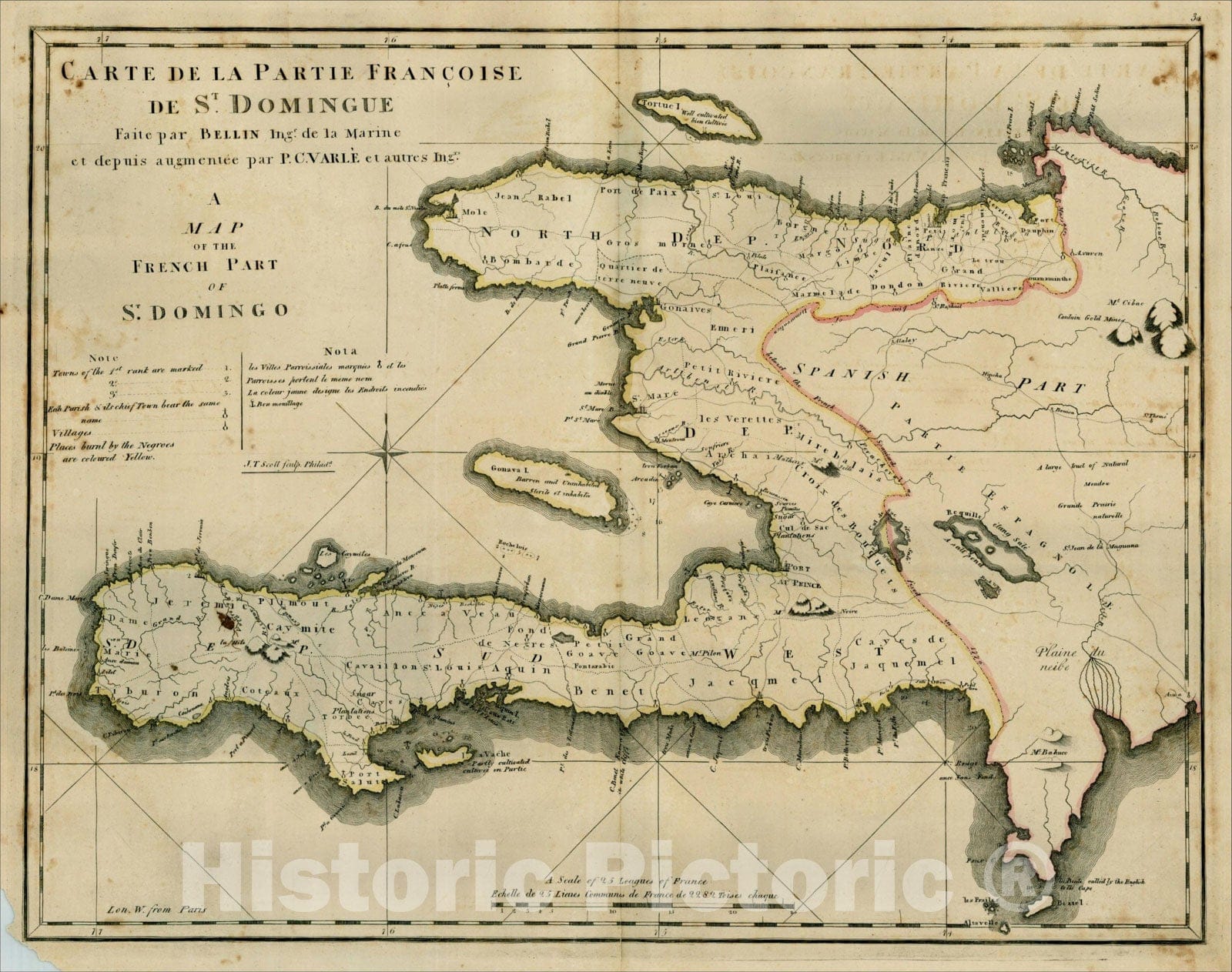 Historic Map : Carte de la Partie Francoise De St. Domingue, 1814, Mat ...