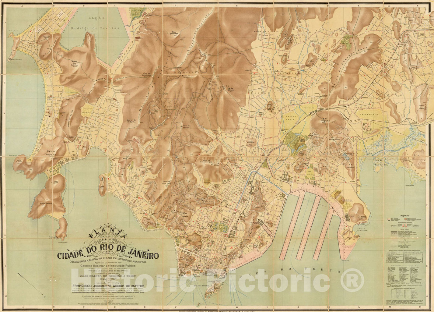Historic Map : Planta Da Cidade Do Rio De Janeiro Obedecendo a Divisao ...
