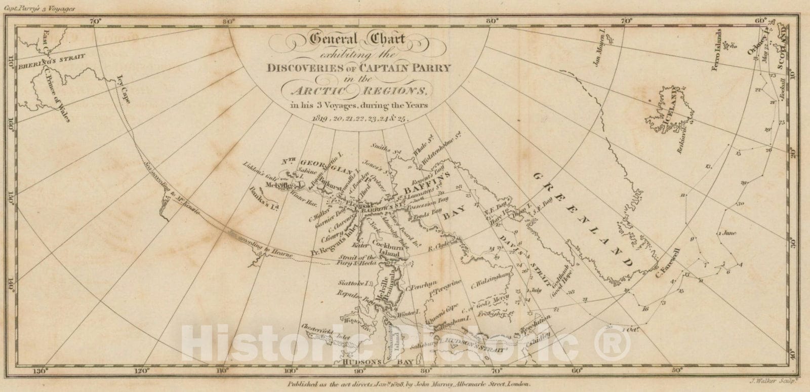 Historic Map : Chart exhibiting the Discoveries of Captain Parry in th ...