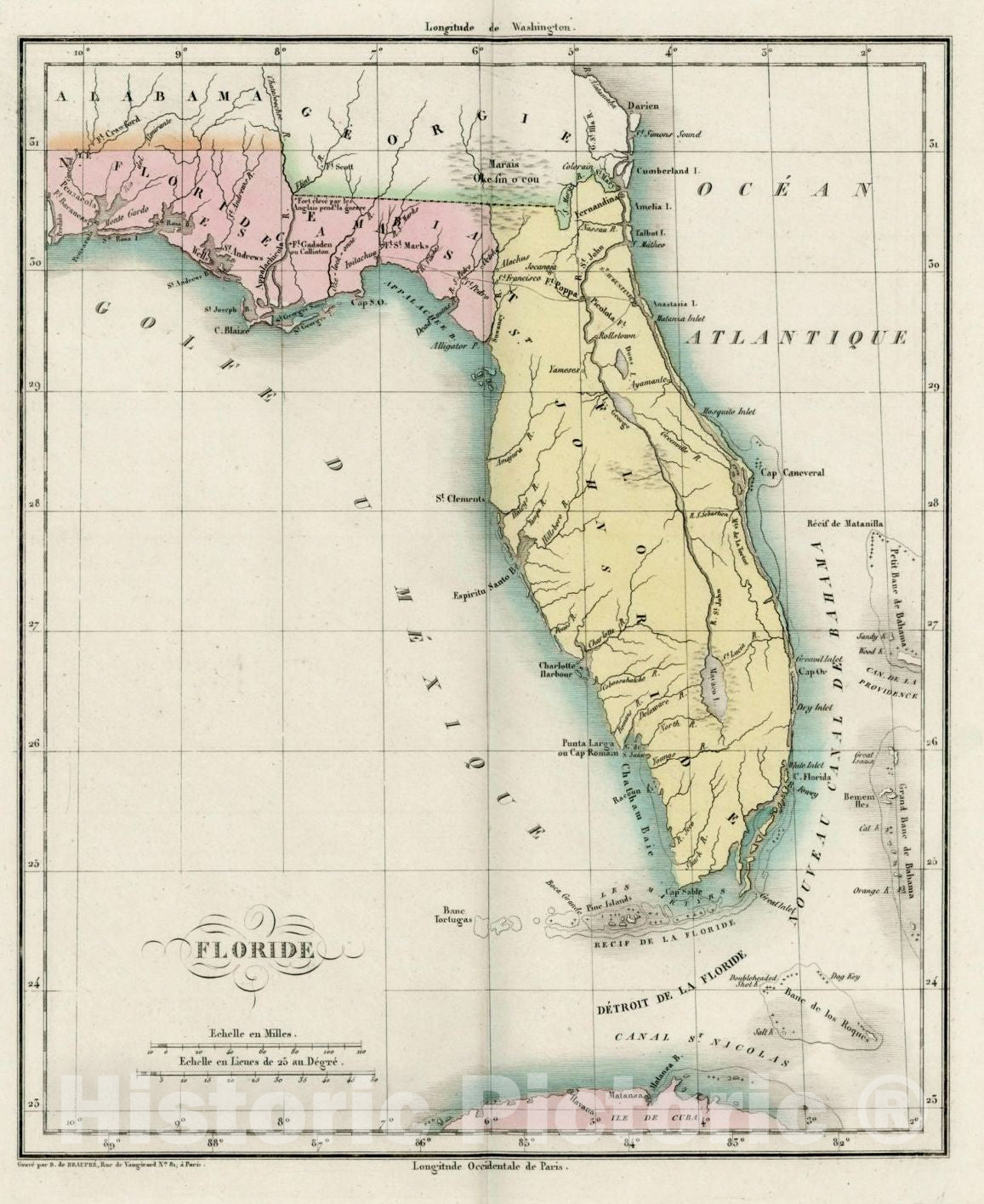 Historic Map : Carte Geographique, Statistique Et Historique De La Flo ...