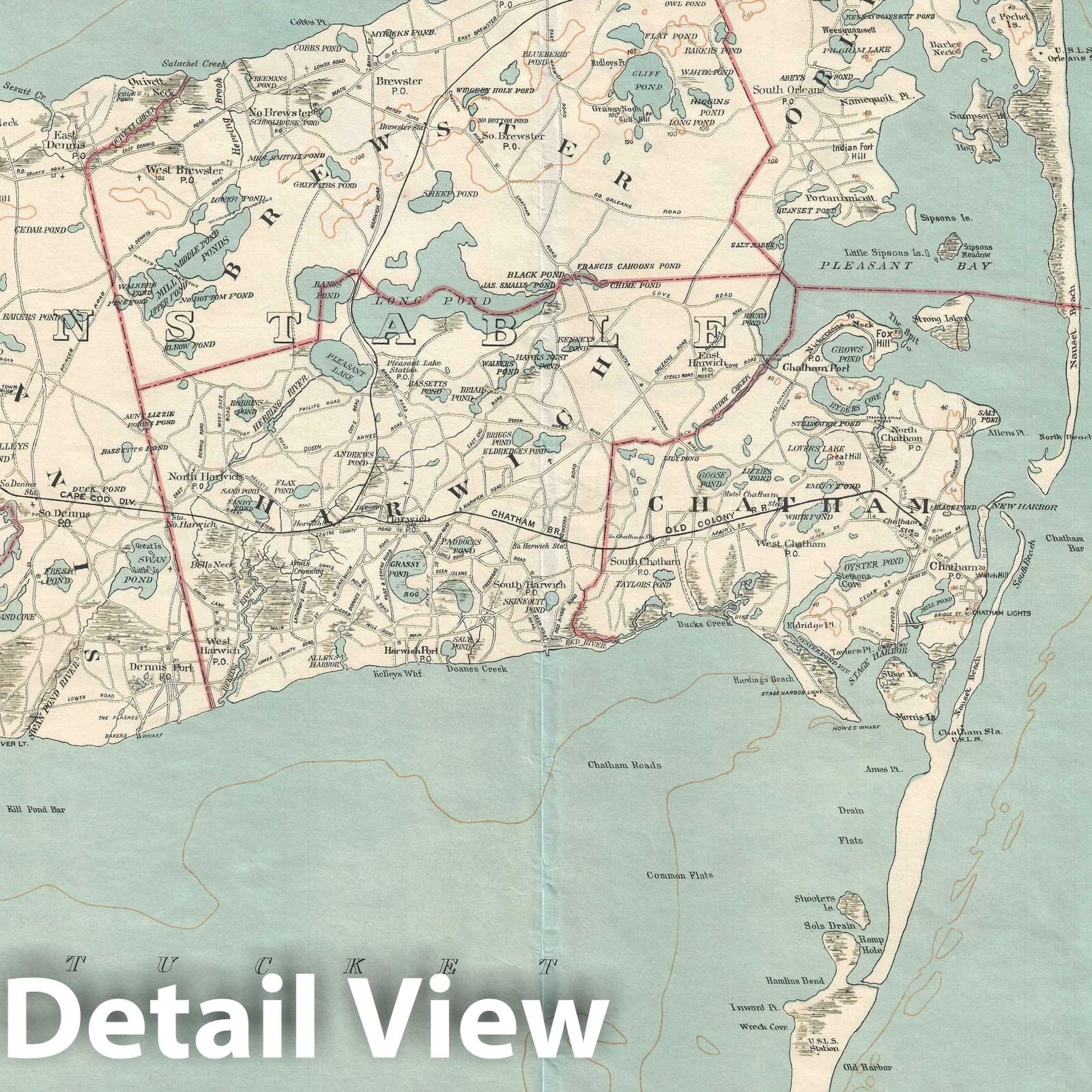 Historic Map : Barnstable County, Cape Cod, Massachusetts, Walker, 189 ...