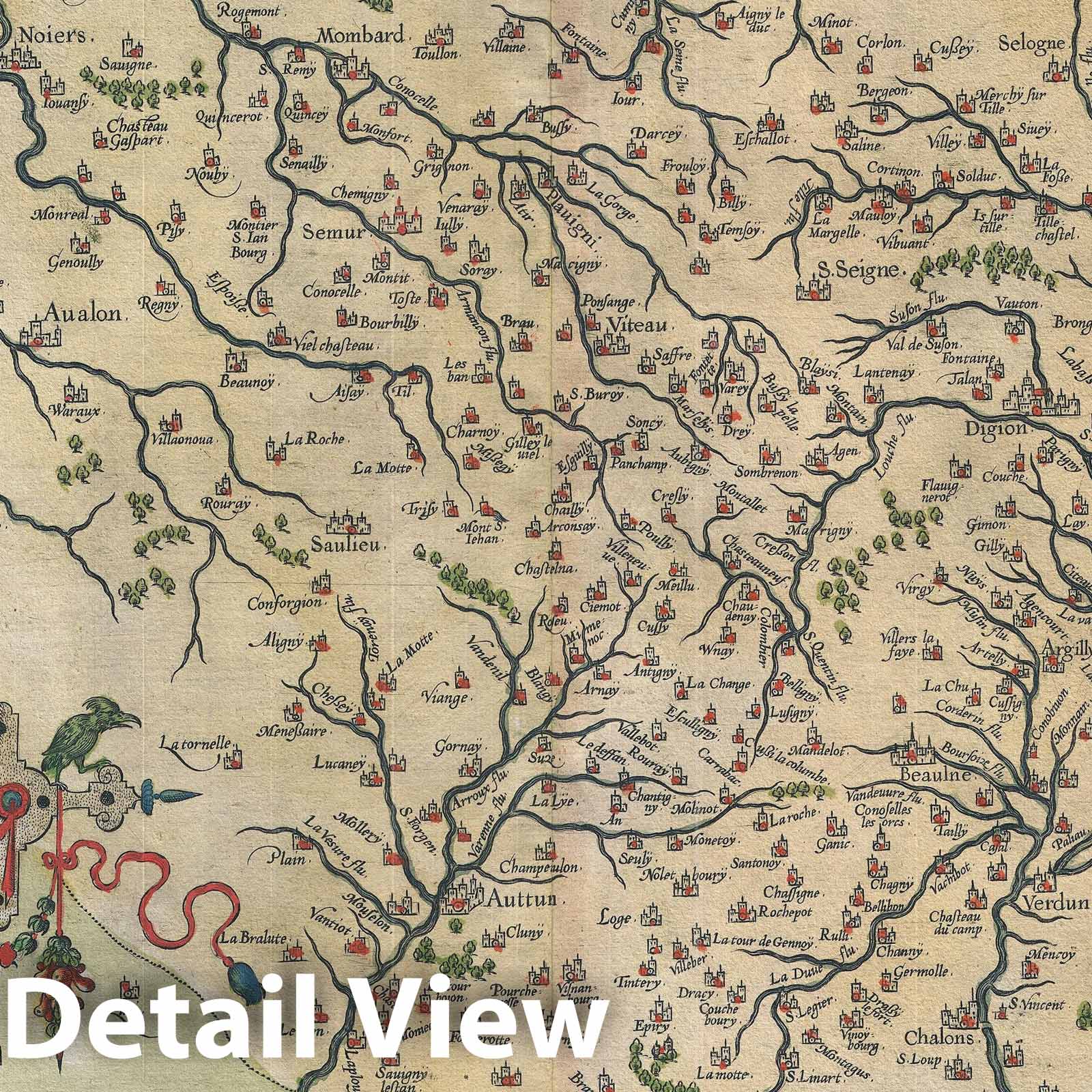 Historic Map : Burgundy, France "Wine Regions", Ortelius, 1584, Vintag ...