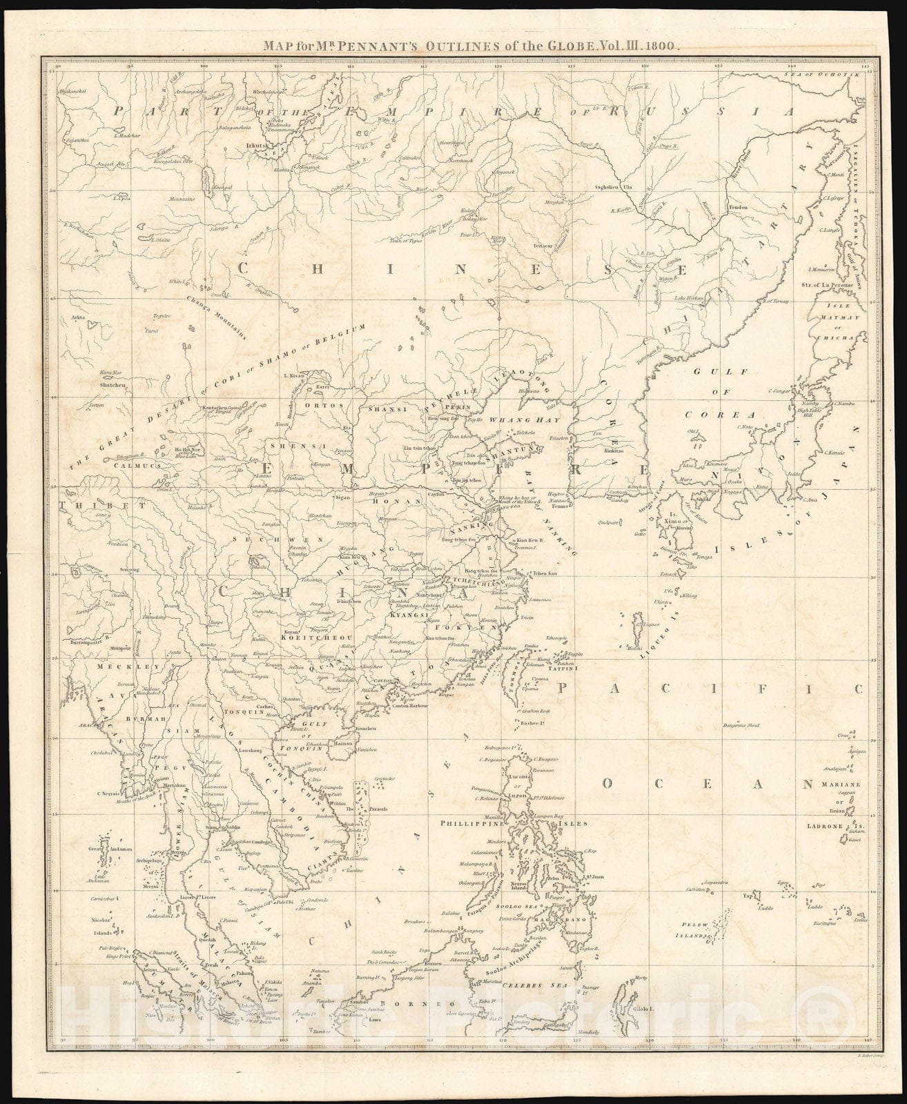 Historic Map : Southeast Asia, China, Korea and Japan, Pennant, 1800 ...