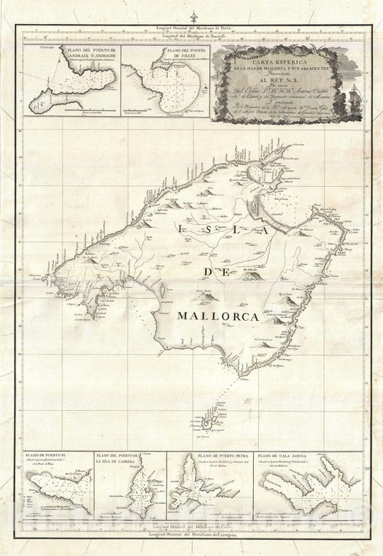 Historic Map : Nautical Chart Mallorca, Spain, Tofino, 1787, Vintage W ...