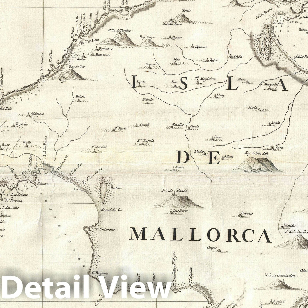 Historic Map : Nautical Chart Mallorca, Spain, Tofino, 1787, Vintage W ...