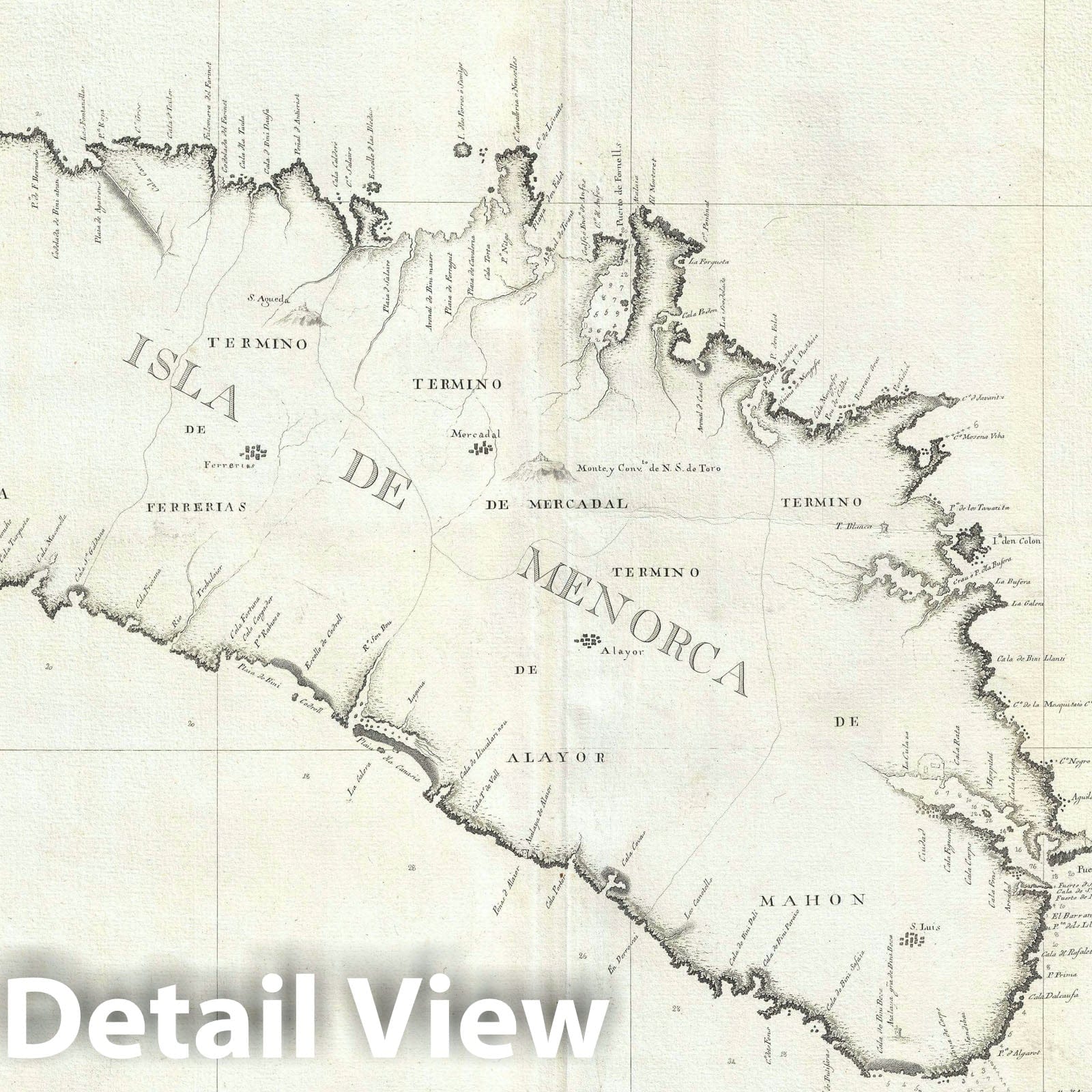 Historic Map : Nautical Chart Menorca or Minorca, Spain, Tofino, 1786 ...