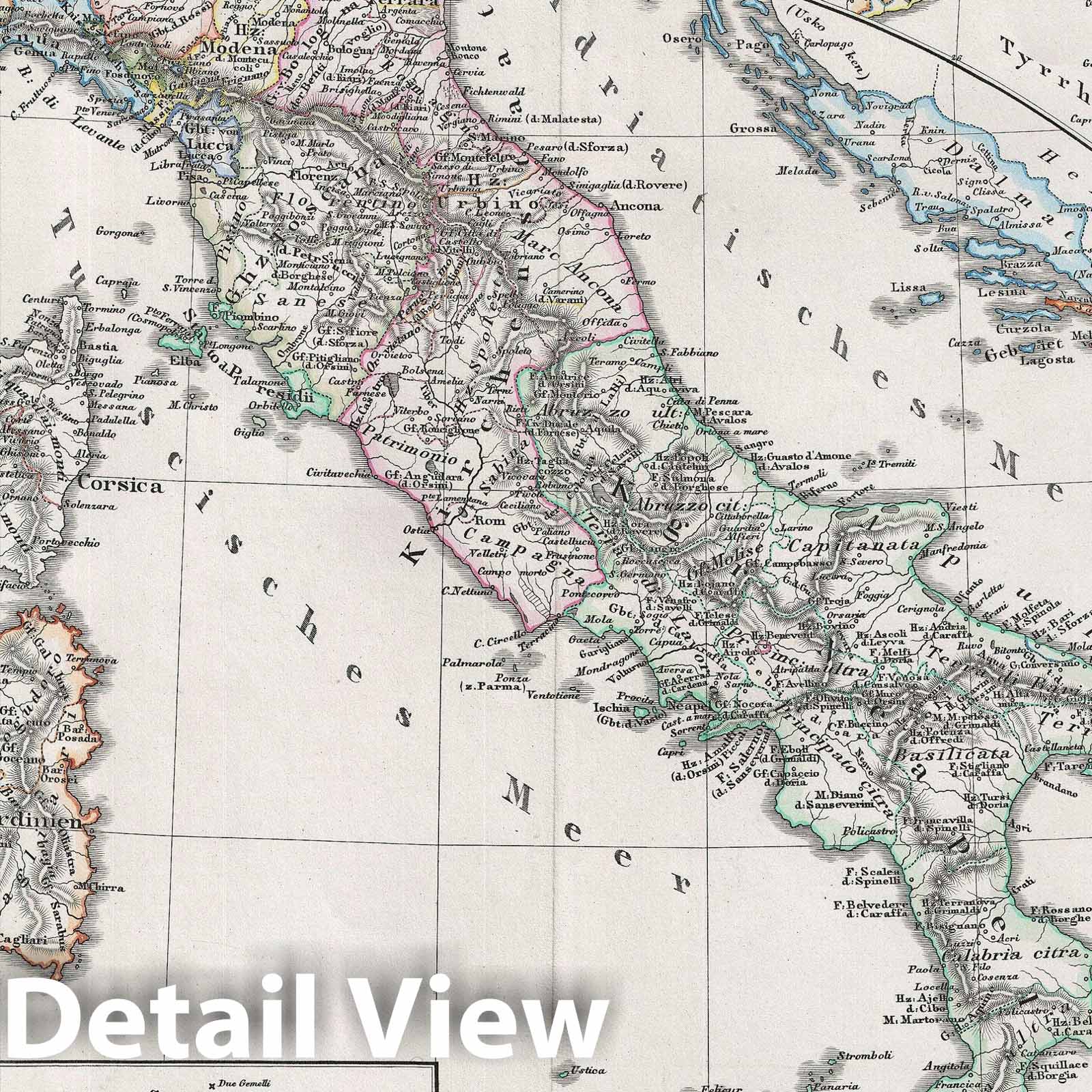 Historic Map : Italy from 1450 to 1792, Spruner, 1854, Vintage Wall Ar ...