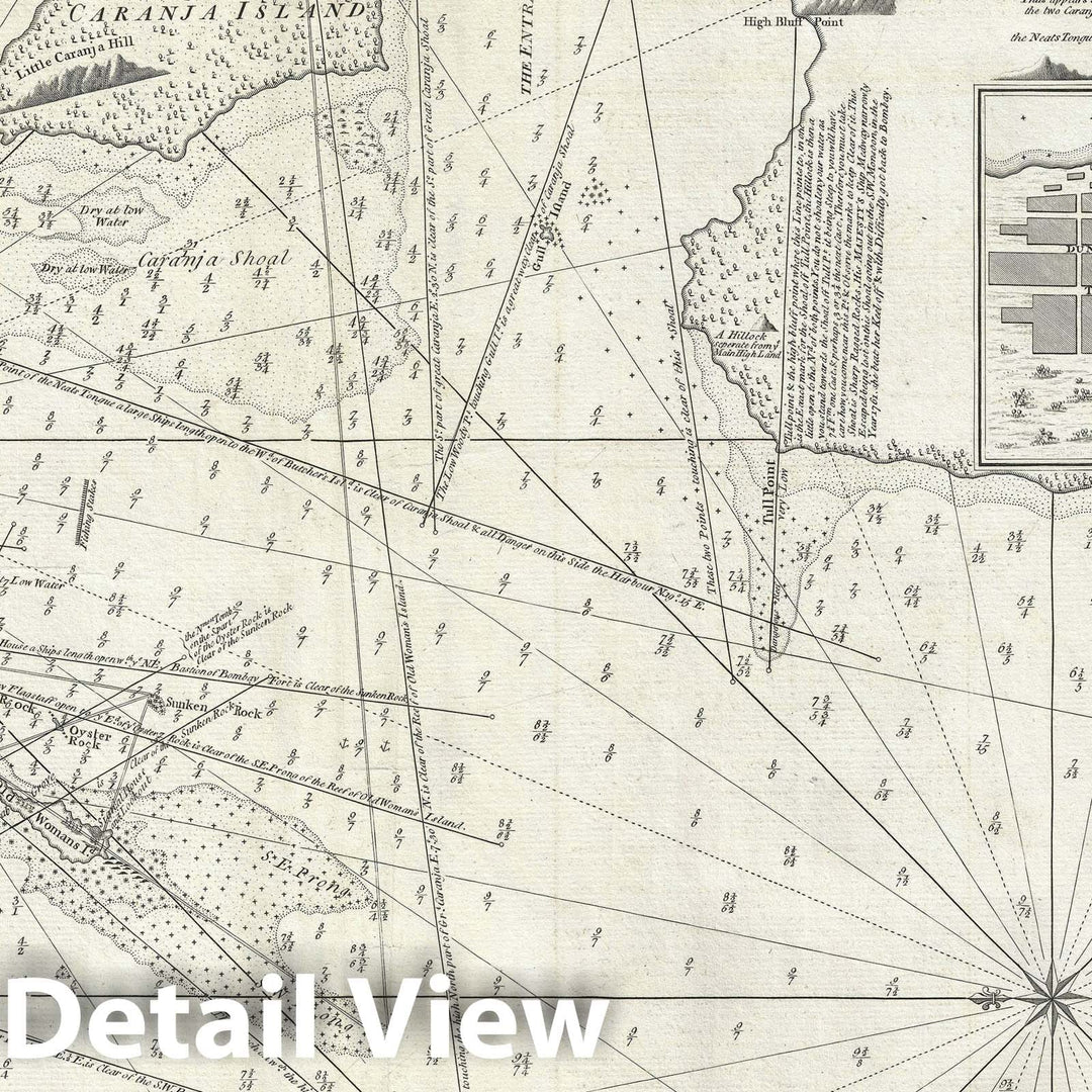 Historic Map : Nautical Chart Bombay Island and Harbor, India, Laurie ...