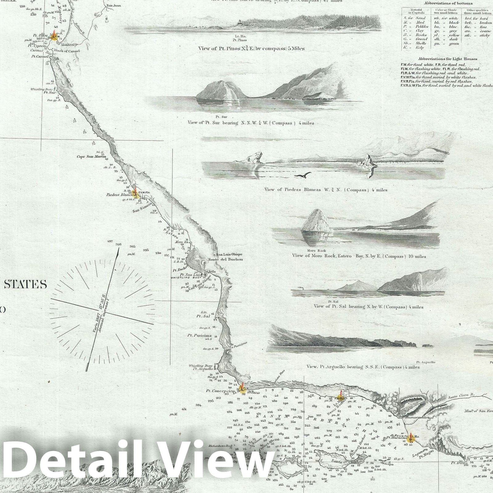 Historic Map : Nautical Chart California Coastline "San Francisco to S ...