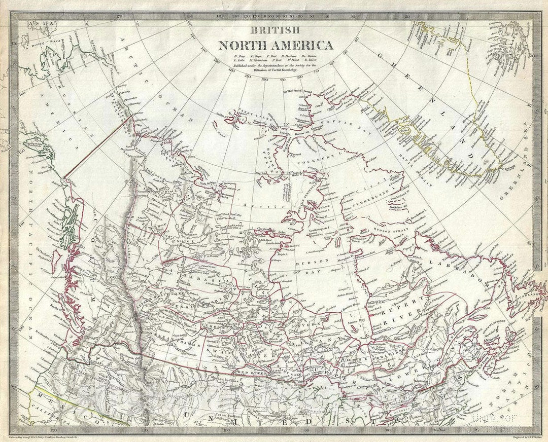 Historic Map : Canada or British North America, S.D.U.K., 1834, Vintag ...